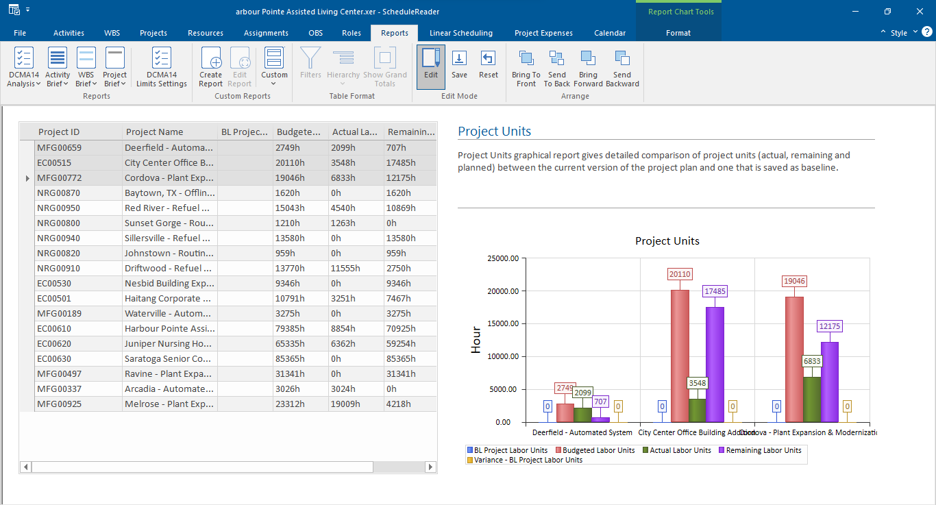 Project Units Report