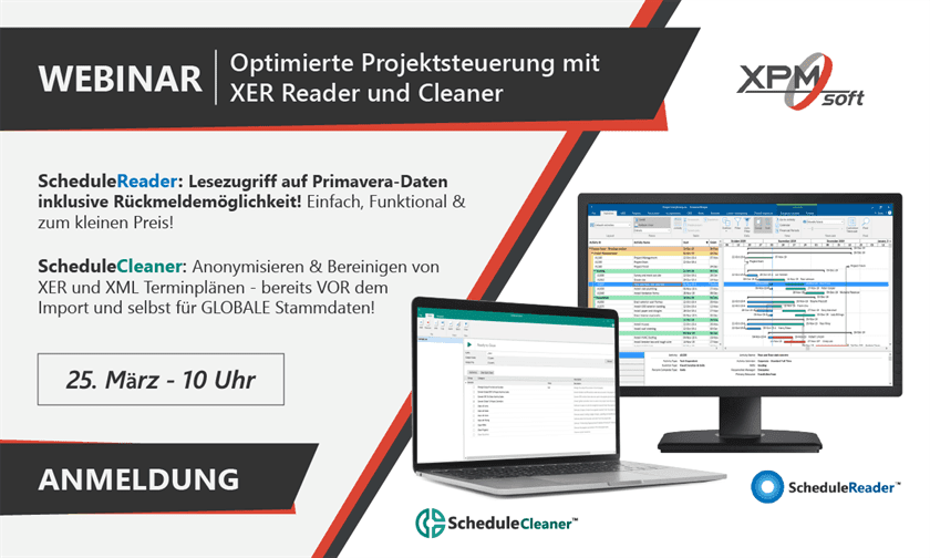 Webinar: Optimierte Projektsteuerung mit XER Project Reader und Cleaner