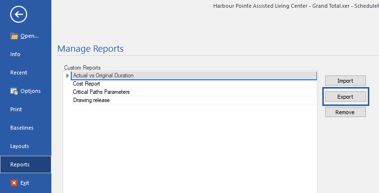How to import and export custom reports in ScheduleReader?