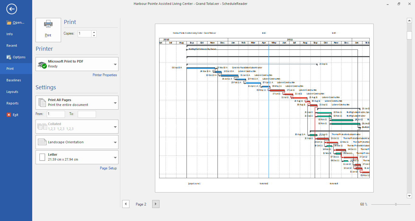 How to Print in ScheduleReader?