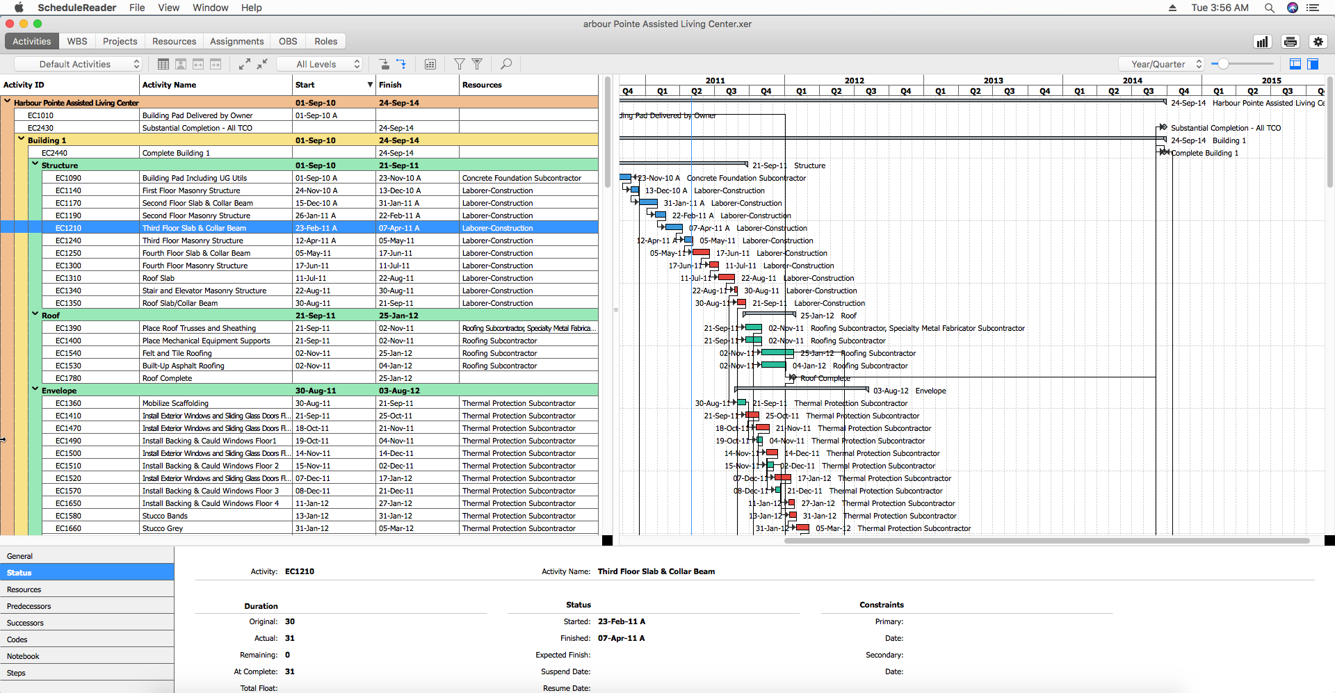 ScheduleReader for Mac - View XER and XML Schedules