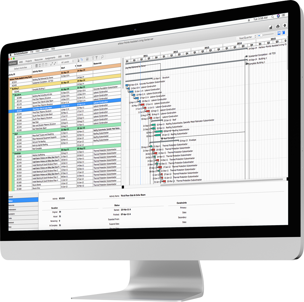 ScheduleReader for Mac - View XER and XML Schedules