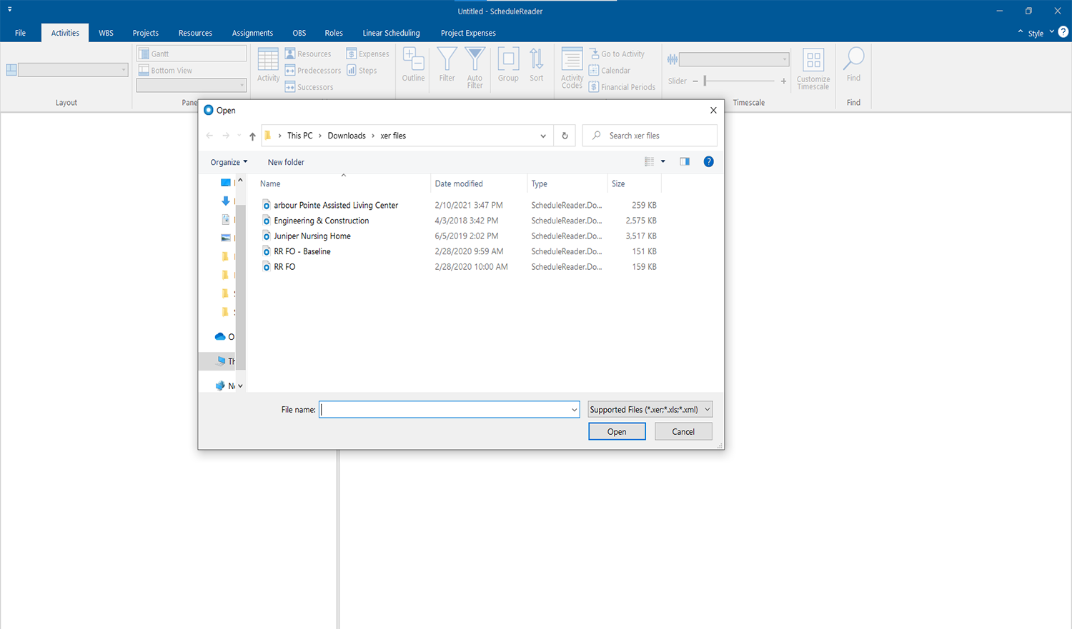 Primavera P6 XER File Viewer Software - ScheduleReader