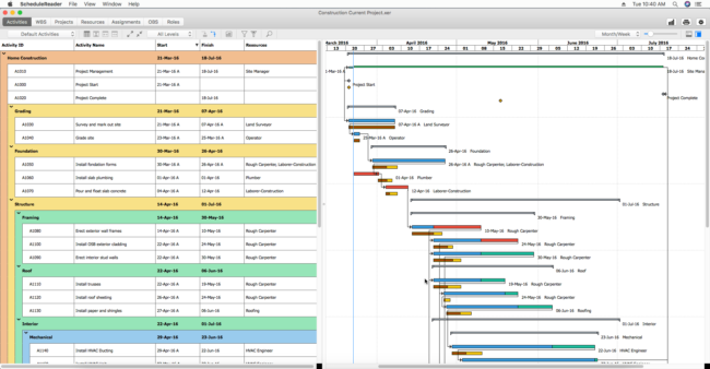 ScheduleReader Software for Project Schedulers and Planners