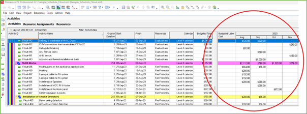 How to cost load and resource load a schedule in Primavera P6