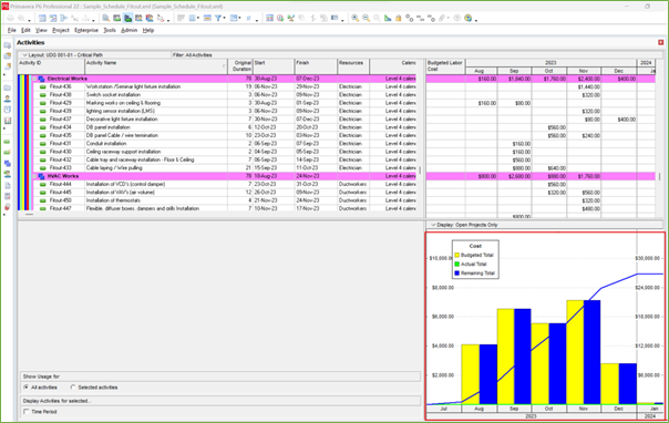 How to cost load and resource load a schedule in Primavera P6