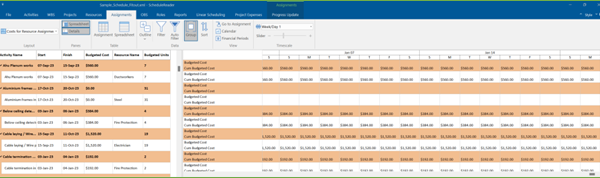 How to cost load and resource load a schedule in Primavera P6