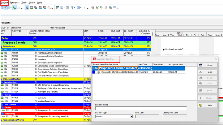 Measuring Project Progress on Construction Project in P6