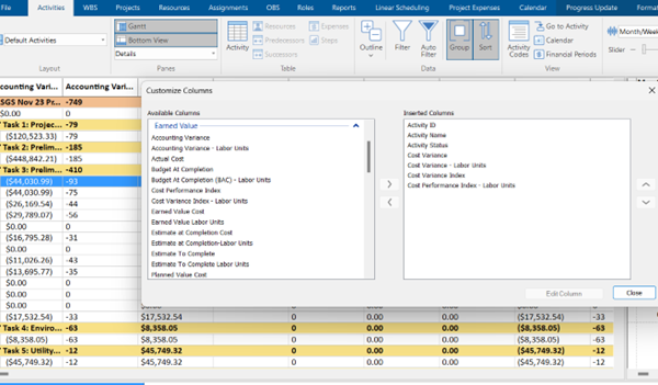 Measuring Project Progress on Construction Project in P6